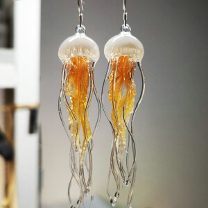 Jellyfish Resin Earrings| Handmade Ocean-Inspired Jellyfish Resin ...