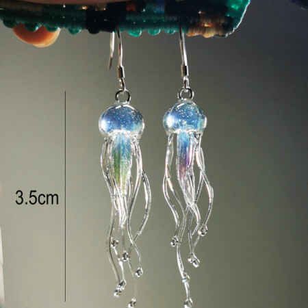 Jellyfish Resin Earrings| Handmade Ocean-Inspired Jellyfish Resin ...