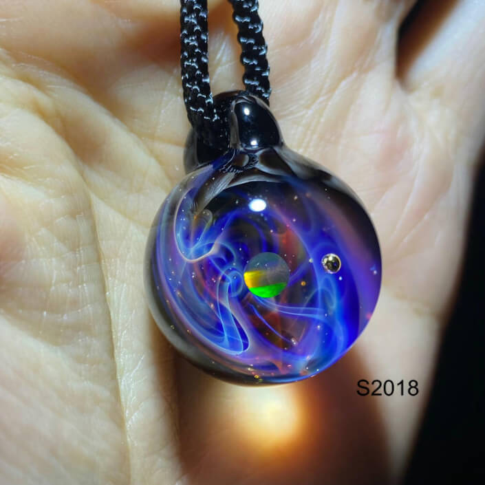 Galaxy Glass Pendant | Universe Galaxy marble Pendant | Space Glass ...