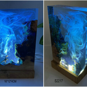 Wood Resin Lamp | Resin Night Light | Ocean-Inspired Resin Lamps |Scuba ...