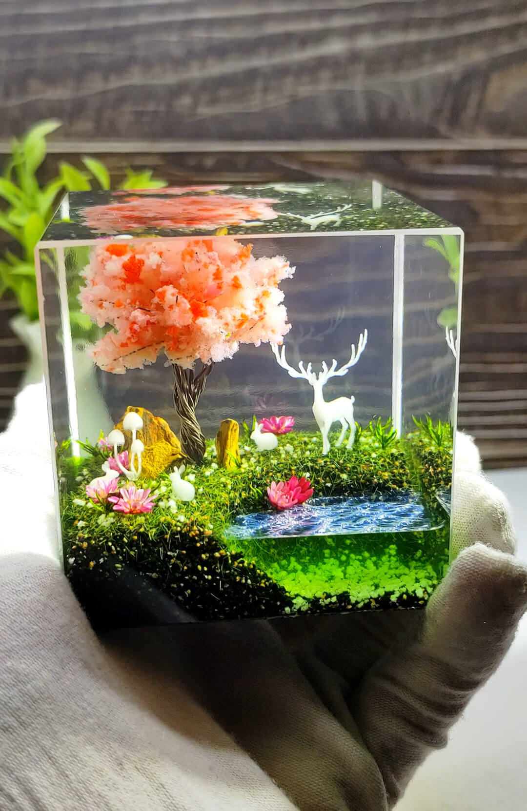deer resin diorama-2023-814 – Smartyleowl | Resin Lamp | Wood Resin ...
