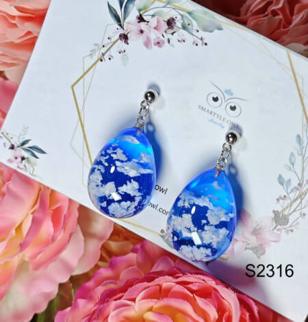 Cloud Resin Pendant | Blue sky pendant |Handmade Resin Pendant ...